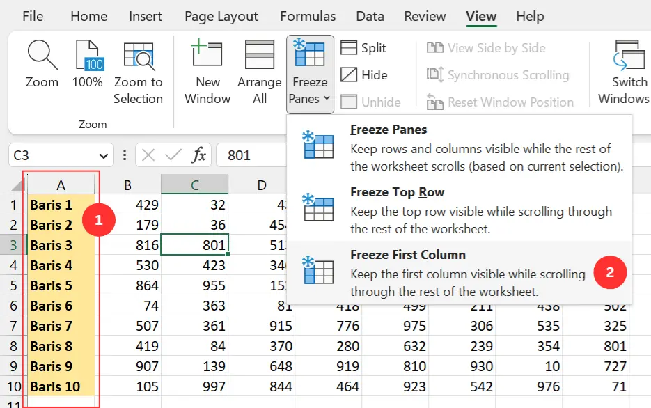 Cara Freeze Kolom dan Baris di Excel: Panduan Praktis