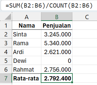 Cara Menghitung Rata-rata di Excel: Otomatis, Manual, Rumus