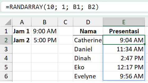 Rumus RANDARRAY: Cara Membuat Tabel Angka Di Excel